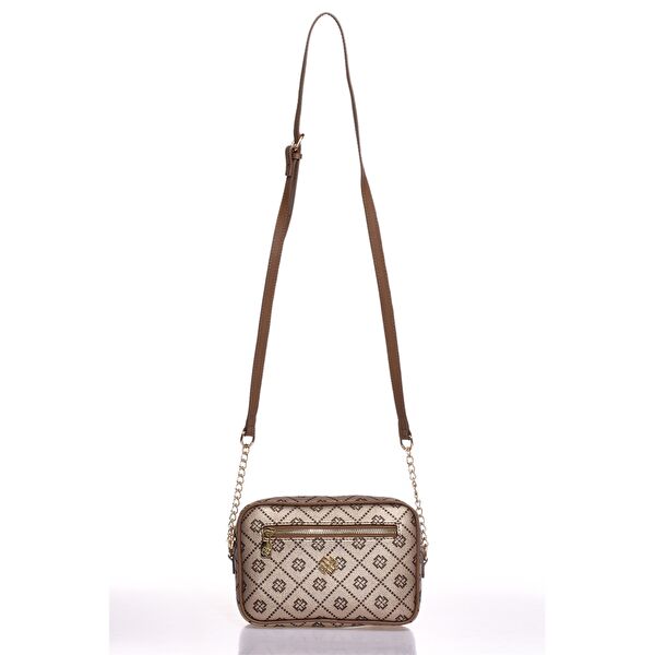 Deri Görünümlü Desenli Kadın Çapraz Çanta