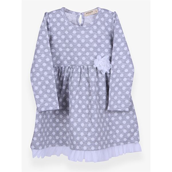 Bisiklet Yaka Uzun Kollu Kız Bebek Elbise