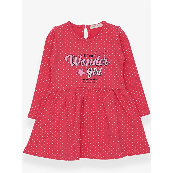 Bisiklet Yaka Uzun Kollu Kız Bebek Elbise