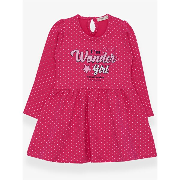 Bisiklet Yaka Uzun Kollu Kız Bebek Elbise