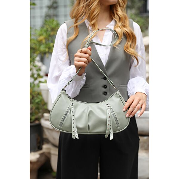 Fermuar Detaylı Kadın Omuz Çantası