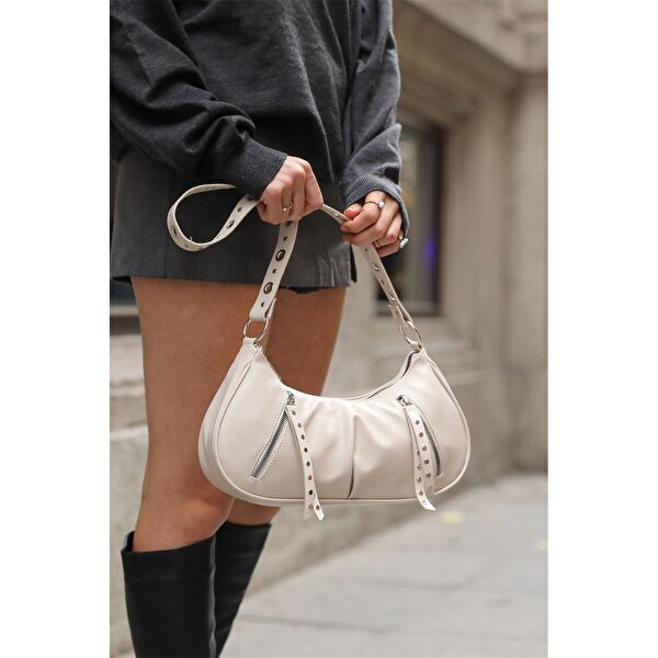 Fermuar Detaylı Kadın Omuz Çantası