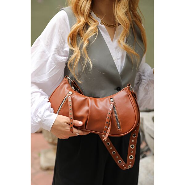 Fermuar Detaylı Kadın Omuz Çantası