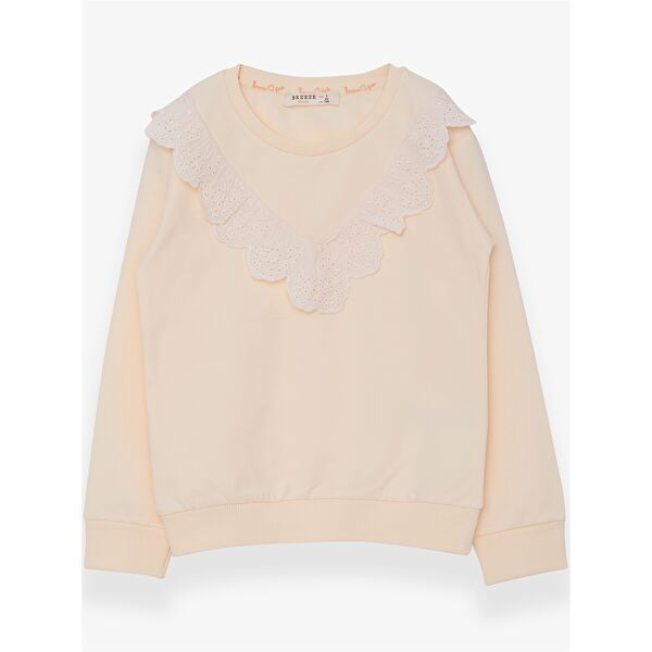 Bisiklet Yaka Fisto Detaylı Uzun Kollu Kız Çocuk Sweatshirt Bisiklet Yaka Fisto Detaylı Uzun Kollu Kız Çocuk Sweatshirt