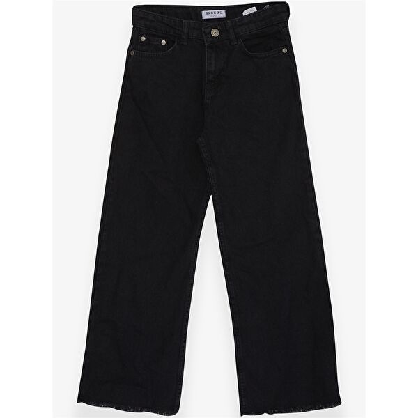 Basic Geniş Paça Kız Çocuk Jean Pantolon Basic Geniş Paça Kız Çocuk Jean Pantolon
