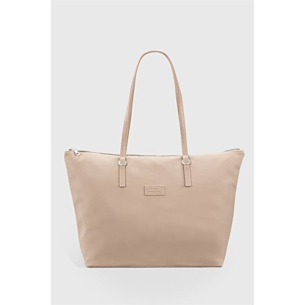 Etiket Baskılı Kadın Omuz Çantası