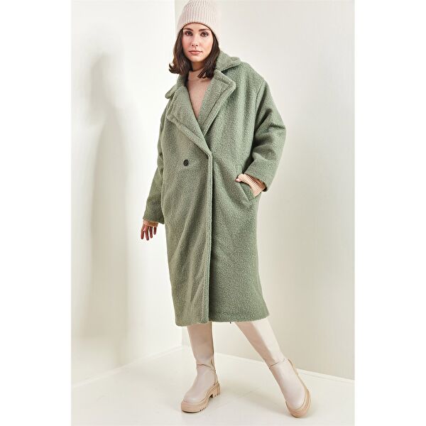 Ceket Yaka Düz Uzun Kollu Oversize Kadın Kaban Ceket Yaka Düz Uzun Kollu Oversize Kadın Kaban