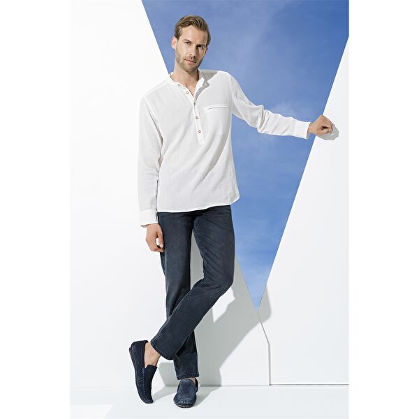 Regular Fit Hakim Yaka Uzun Kollu Erkek Gömlek