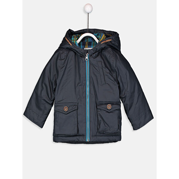 Erkek Bebek Kapüşonlu Fermuarlı Kaban Erkek Bebek Kapüşonlu Fermuarlı Kaban