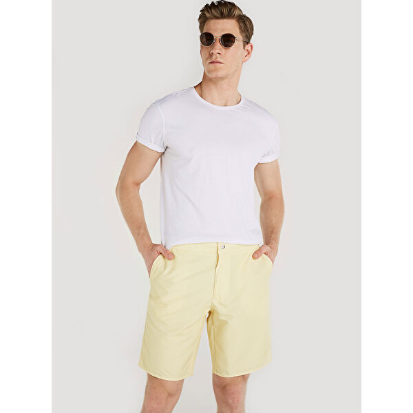 Diz Hizası Baskılı Deniz Şort