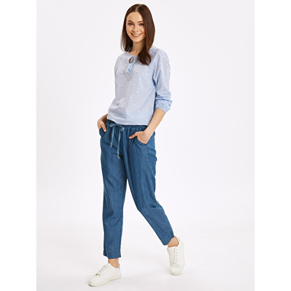 LCW BASIC Beli Lastikli Standart Fit Kadın Jean Pantolon LCW BASIC Beli Lastikli Standart Fit Kadın Jean Pantolon