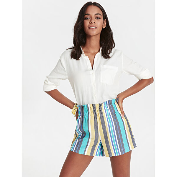 Desenli Pamuklu Kadın Şort