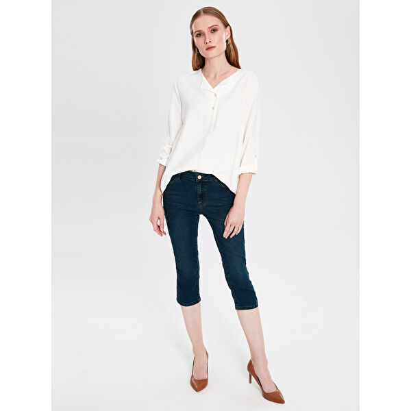 LCW BASIC Dar Fit Kadın Jean Kapri Pantolon