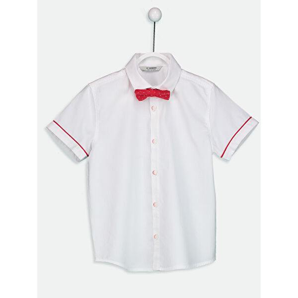 Basic Kısa Kollu Erkek Çocuk Gömlek ve Papyon Basic Kısa Kollu Erkek Çocuk Gömlek ve Papyon