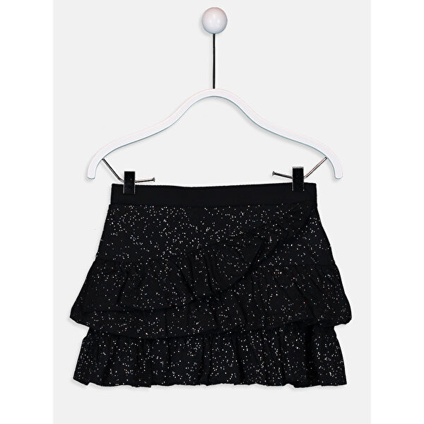 Beli Lastikli Simli Fırfırlı Kız Çocuk Etek