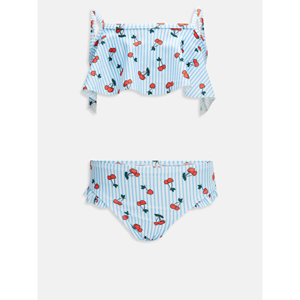 Kız Bebek Desenli Bikini Takımı