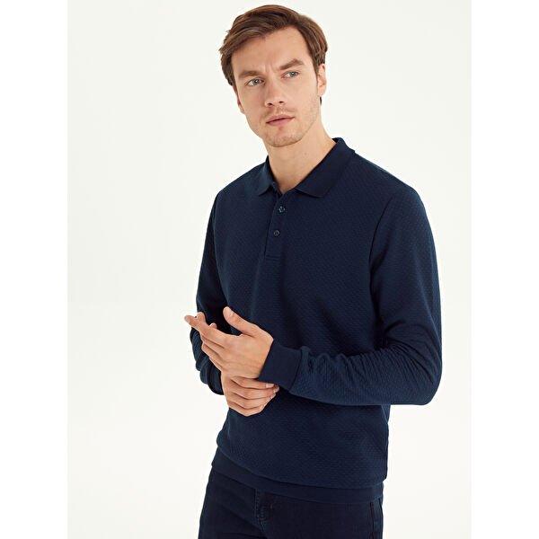 Polo Yaka Uzun Kollu Erkek Tişört