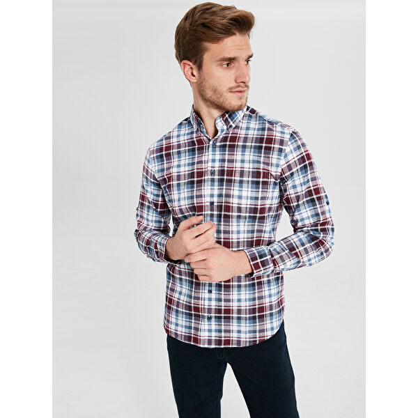 Regular Fit Pamuklu Ekose Gömlek