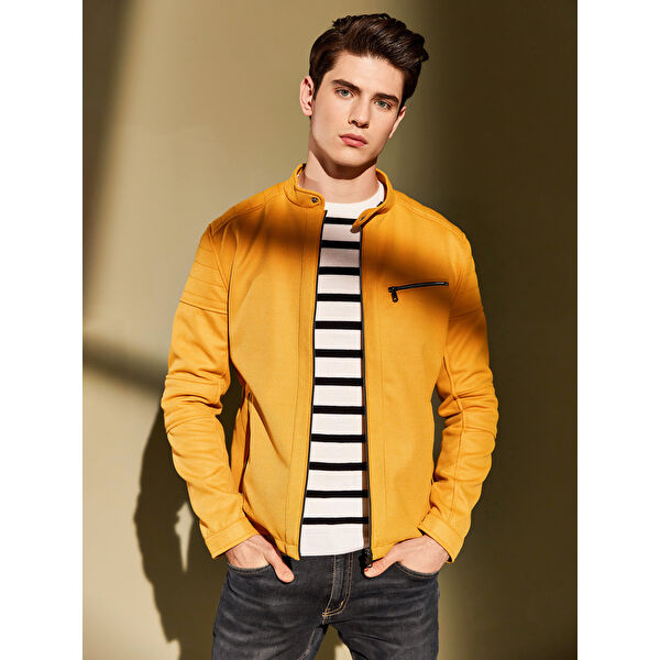 LCW VISION Slim Fit Biker Yaka İnce Erkek Mont