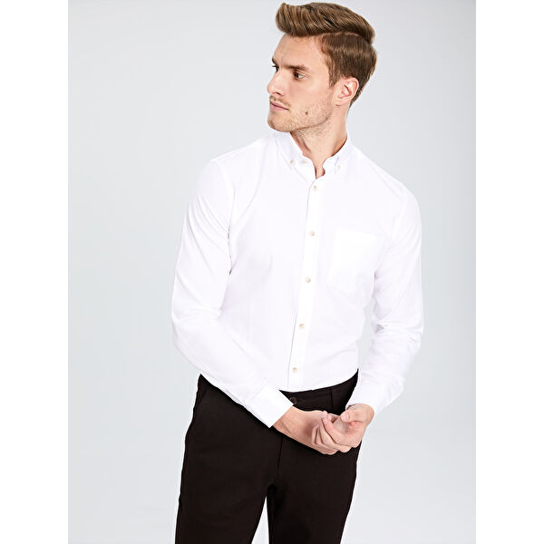 Regular Fit Uzun Kollu Oxford Erkek Gömlek