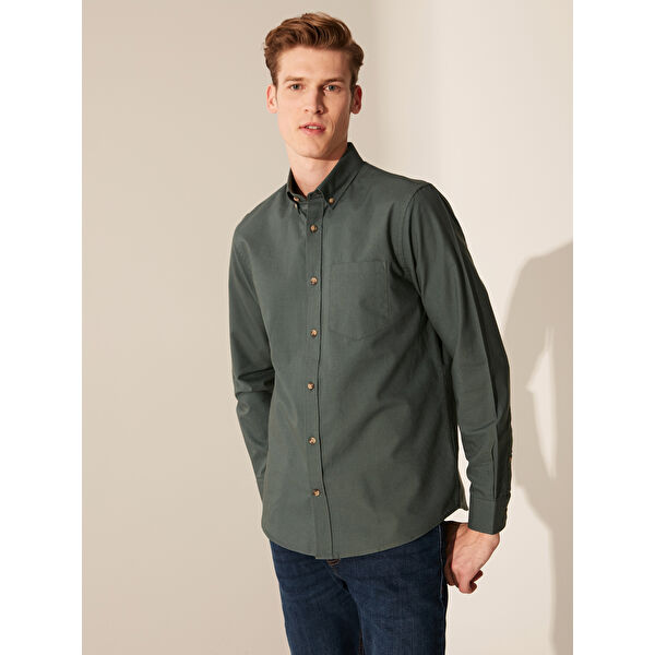 Regular Fit Uzun Kollu Oxford Erkek Gömlek