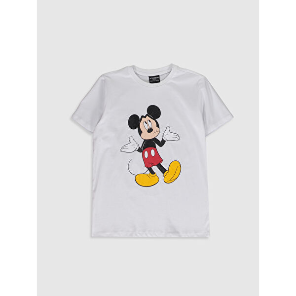 Erkek Çocuk Mickey Mouse Baskılı Pamuklu Tişört Baba Oğul Kombini