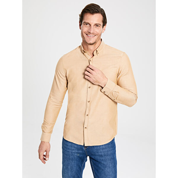Slim Fit Uzun Kollu Oxford Erkek Gömlek