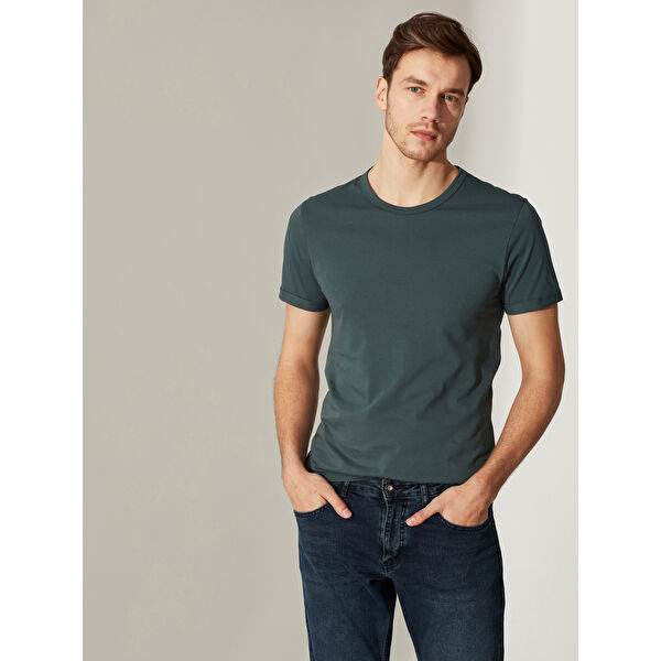 Slim Fit Bisiklet Yaka Basic Tişört