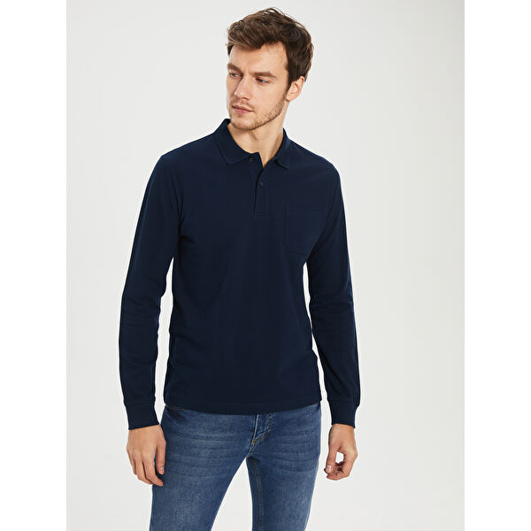 Polo Yaka Uzun Kollu Erkek Tişört