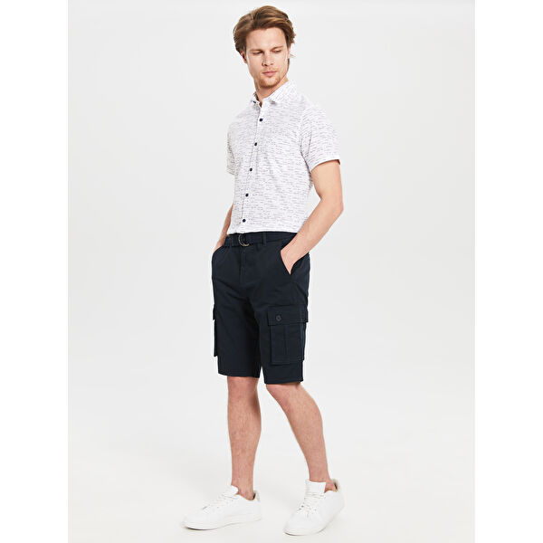 Regular Fit Kargo Cepli Gabardin Şort Regular Fit Kargo Cepli Gabardin Şort