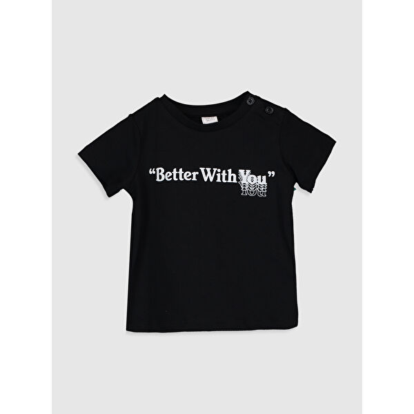 Erkek Bebek Slogan Yazı Baskılı Pamuklu Tişört Baba Oğul Kombini