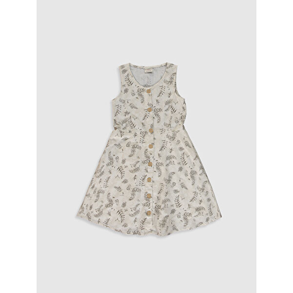 Kız Çocuk Desenli Pamuklu Elbise  Aile Kombini