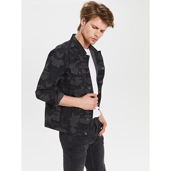 LCW CASUAL Slim Fit Kamuflaj Desenli Ceket
