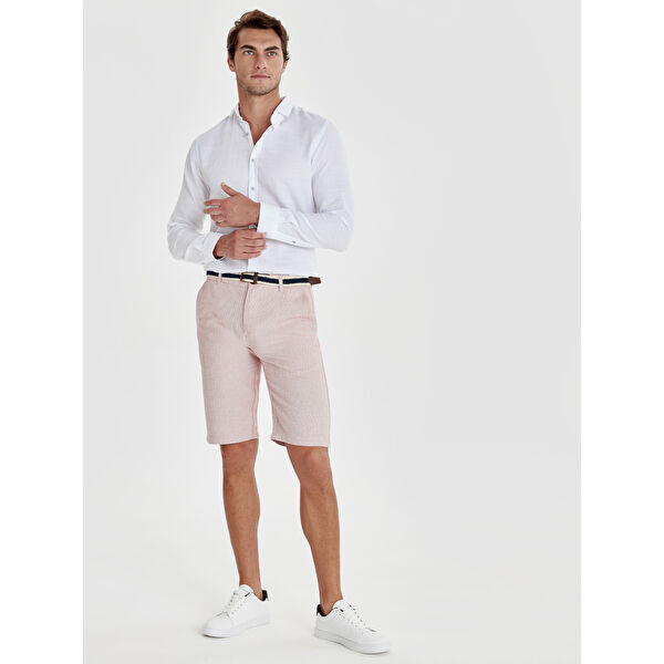 Slim Fit Ekose Erkek Şort