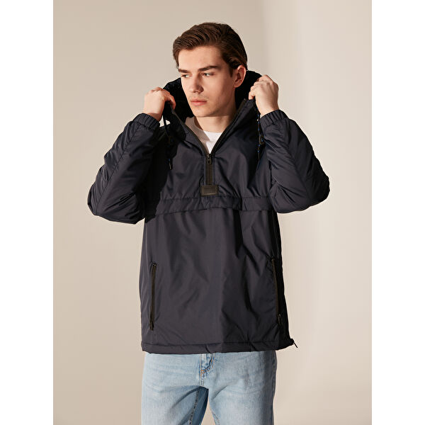 LCW CASUAL Slim Fit Kapüşonlu İnce Erkek Kanguru Mont