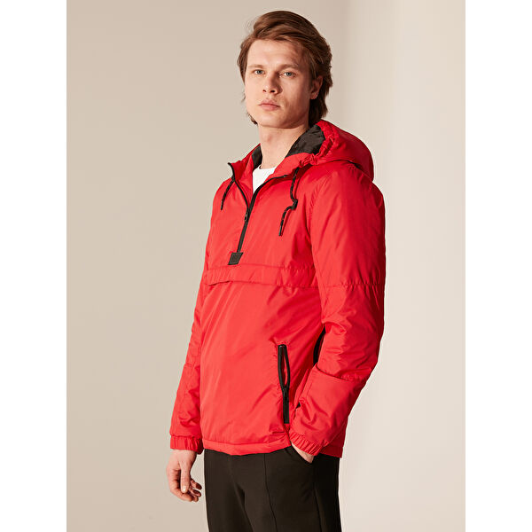 LCW CASUAL Slim Fit Kapüşonlu İnce Erkek Kanguru Mont