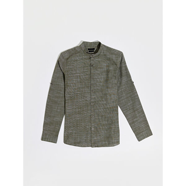 Ekstra Slim Fit Hakim Yaka Poplin Gömlek Ekstra Slim Fit Hakim Yaka Poplin Gömlek