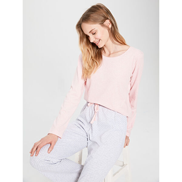 LCW DREAM Bisiklet Yaka Uzun Kollu Kadın Pijama Takım