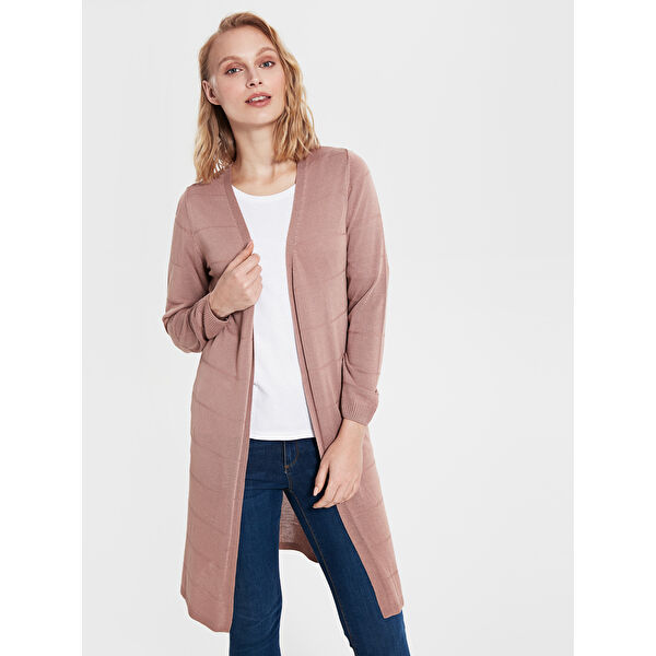 Düz İnce Uzun Kollu Kadın Triko Hırka