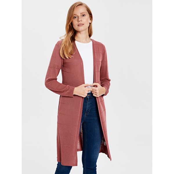 Düz İnce Uzun Kollu Kadın Triko Hırka