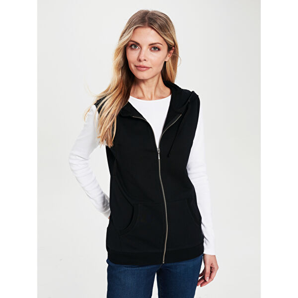 LCW BASIC Kapüşonlu Düz Kadın Yelek