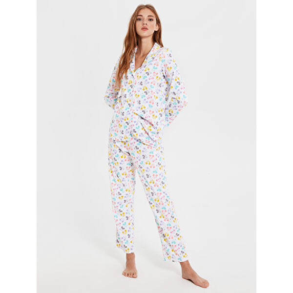LCW DREAM Gömlek Yaka Uzun Kollu Kadın Pijama Takım