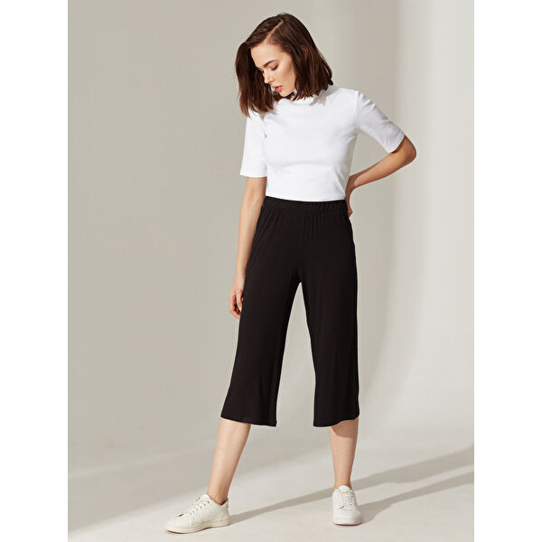 Standart Fit Penye Kadın Capri