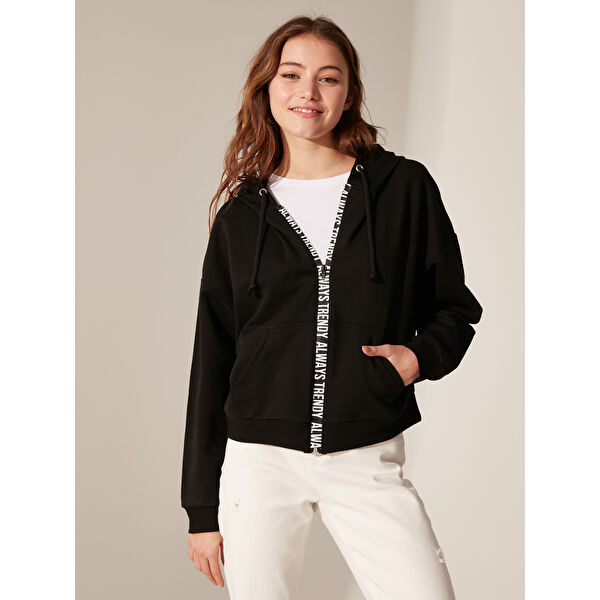LCW CASUAL Kapüşonlu Uzun Kollu Sweatshirt Kumaşı Kadın Spor Hırka LCW CASUAL Kapüşonlu Uzun Kollu Sweatshirt Kumaşı Kadın Spor Hırka