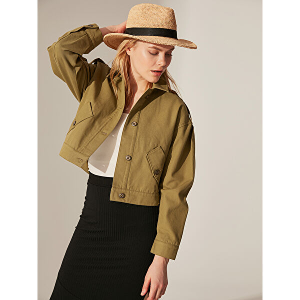 LCW CASUAL Gömlek Yaka Uzun Kollu Kadın Mont