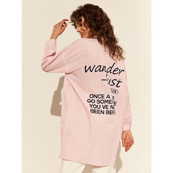 MODEST Gömlek Yaka Uzun Kollu Oversize Kadın Tunik