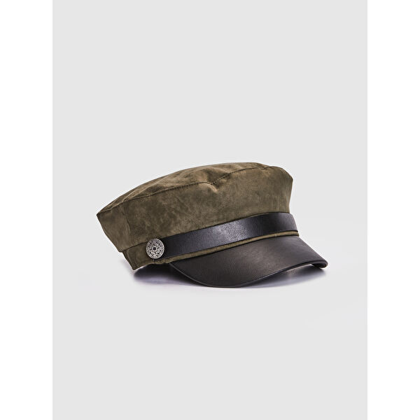 Süet Görünümlü Kadın Denizci Şapka