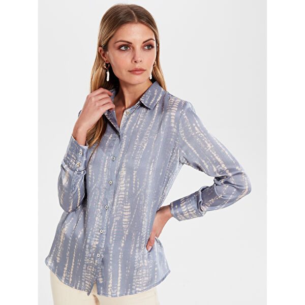 LCW VISION Gömlek Yaka Standart Fit Uzun Kollu Kadın Gömlek