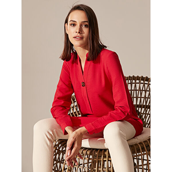 Dokulu Kumaştan Salaş Viskon Tunik