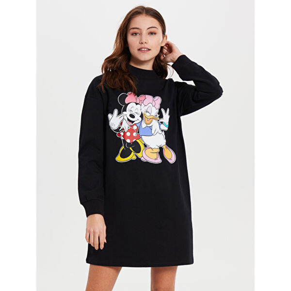 Uzun Kollu Sweatshirt Kumaşı Kadın Elbise